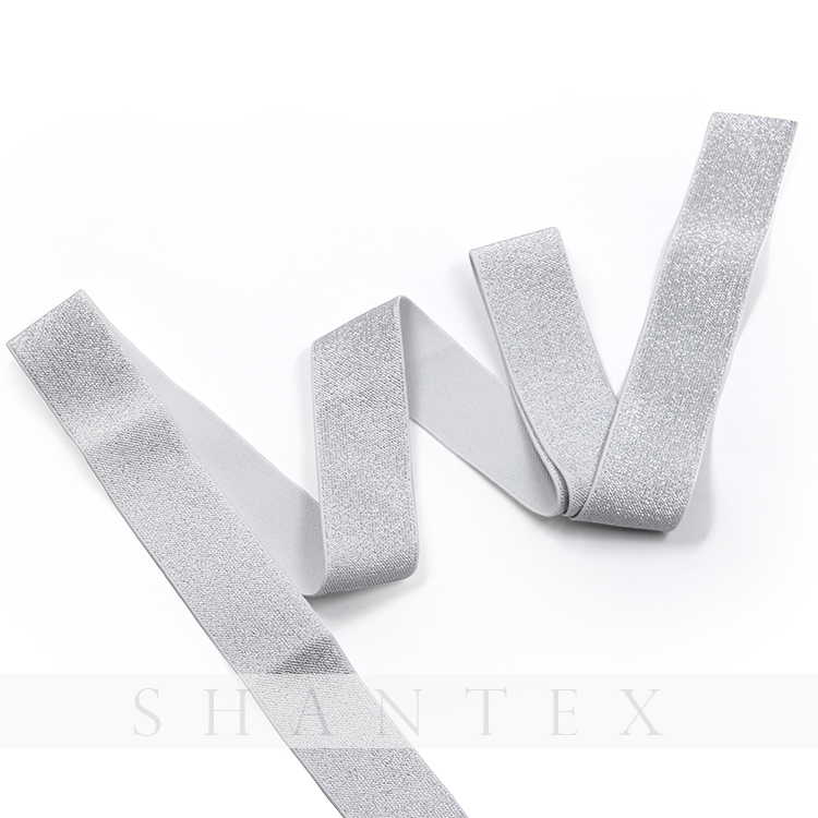 Frosted Silver Glitter Good Quality High Elasticity Customized Woven 1. ...