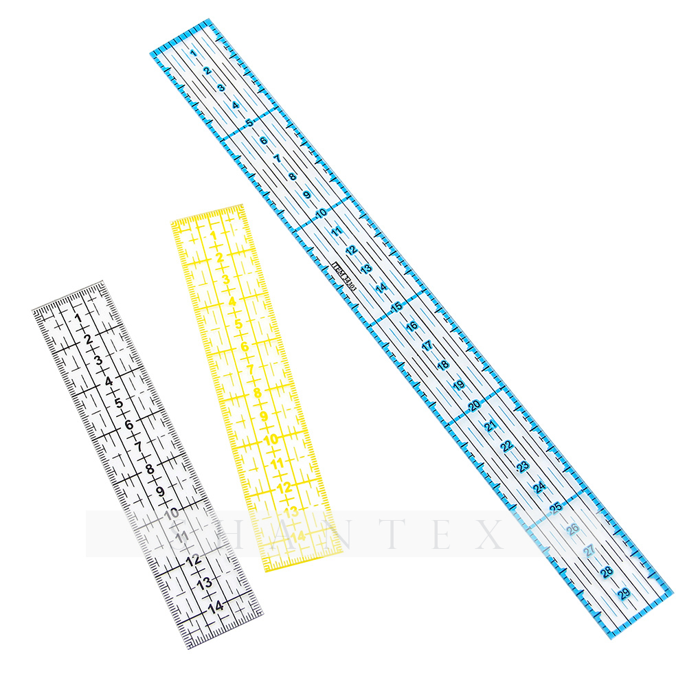 Rectangular Design Ruler Florescent Color Perspex Template Neon Yellow ...